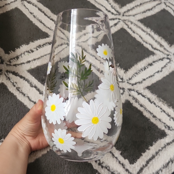 No brand | Accents | Brand New Hand Painted Glass Daisies Flower Vase ...